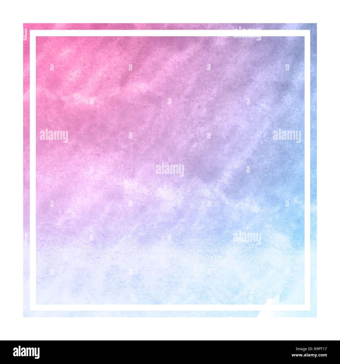 Space colors hand drawn watercolor rectangular frame background texture ...