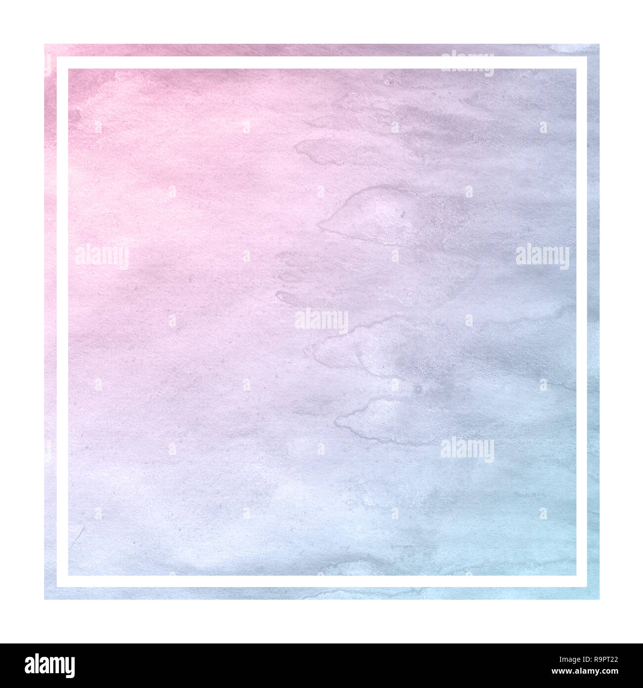 Space colors hand drawn watercolor rectangular frame background texture ...