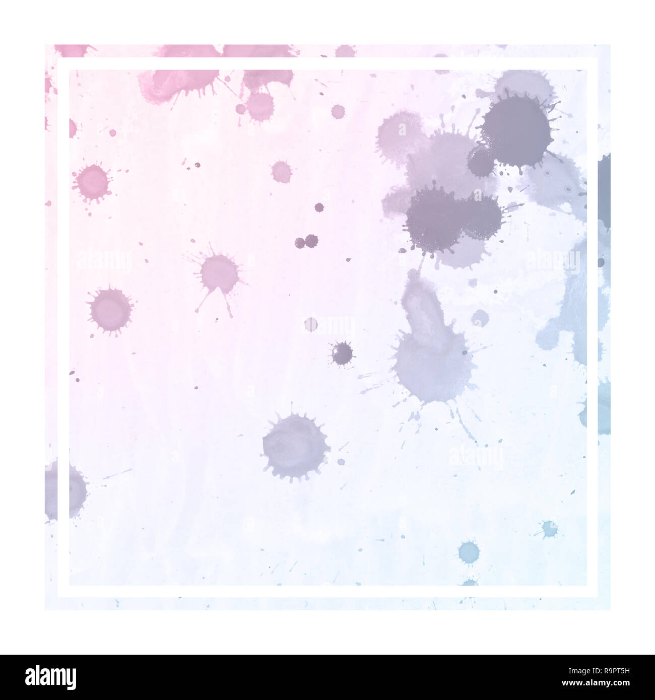 Space colors hand drawn watercolor rectangular frame background texture ...
