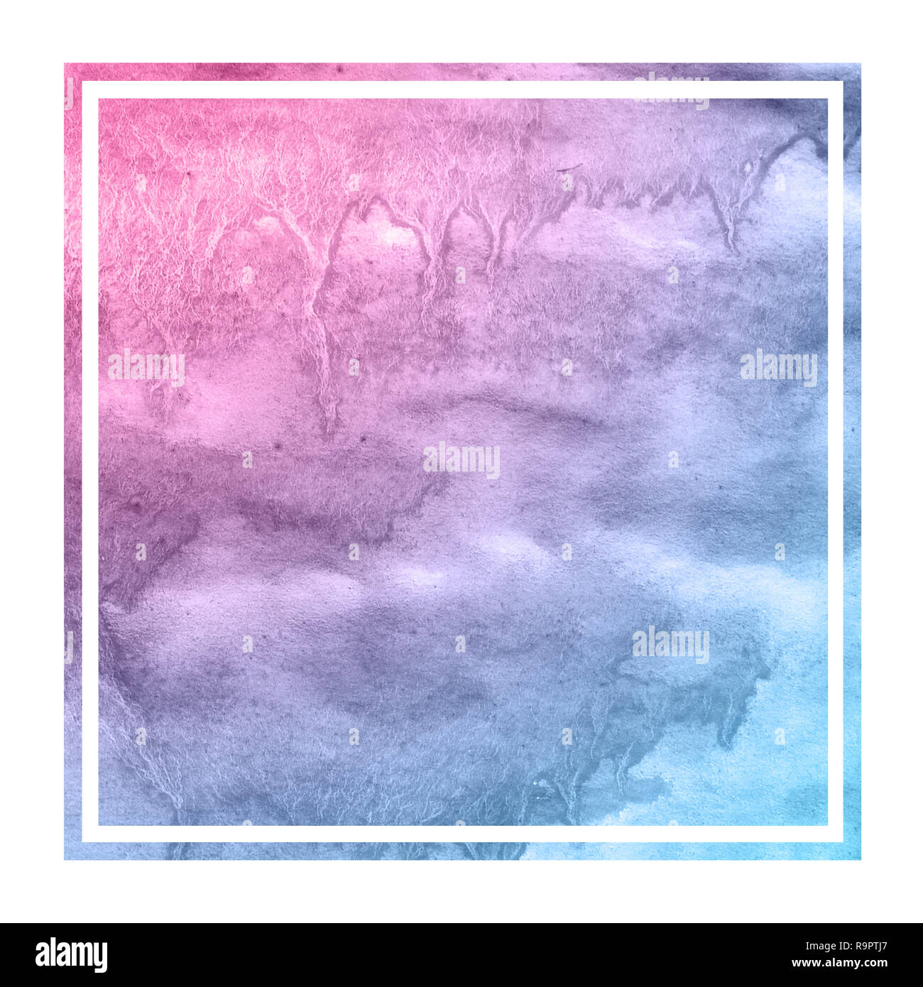 Space colors hand drawn watercolor rectangular frame background texture ...