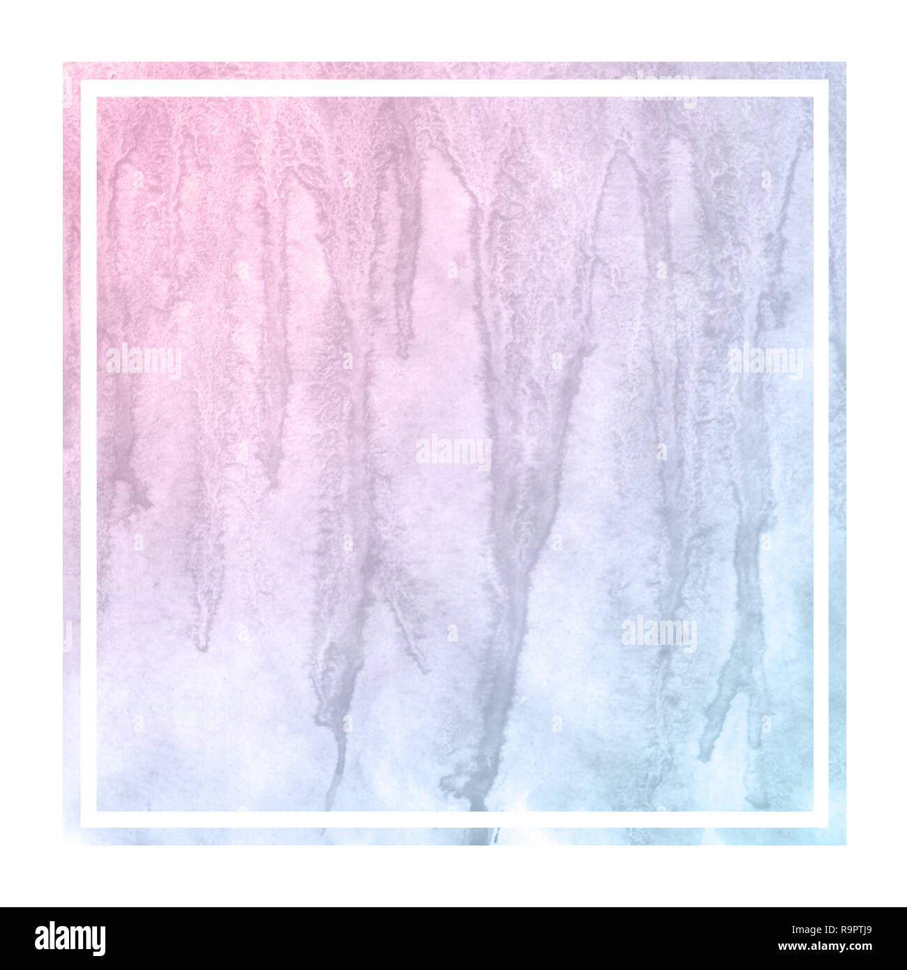 Space colors hand drawn watercolor rectangular frame background texture ...