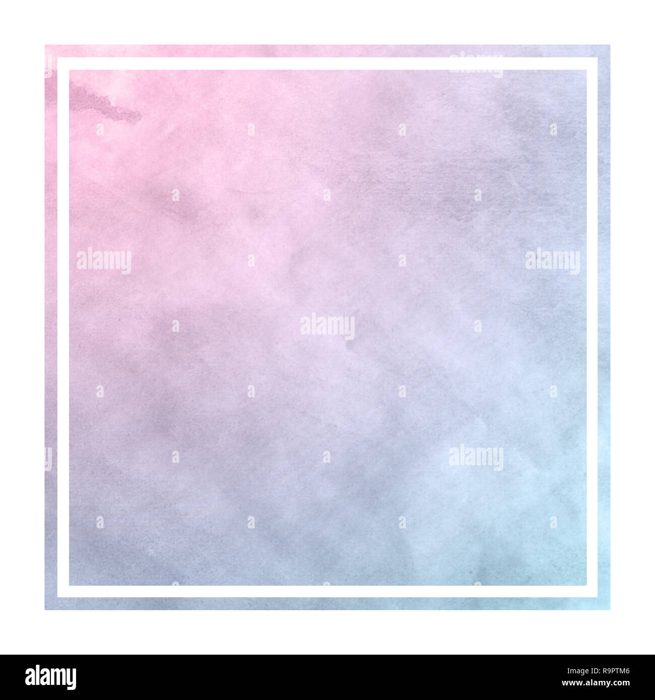 Space colors hand drawn watercolor rectangular frame background texture ...
