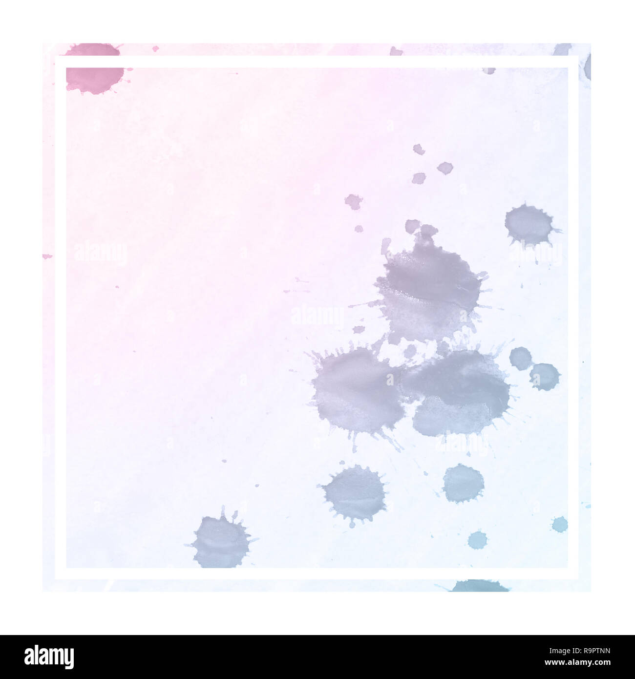 Space colors hand drawn watercolor rectangular frame background texture ...