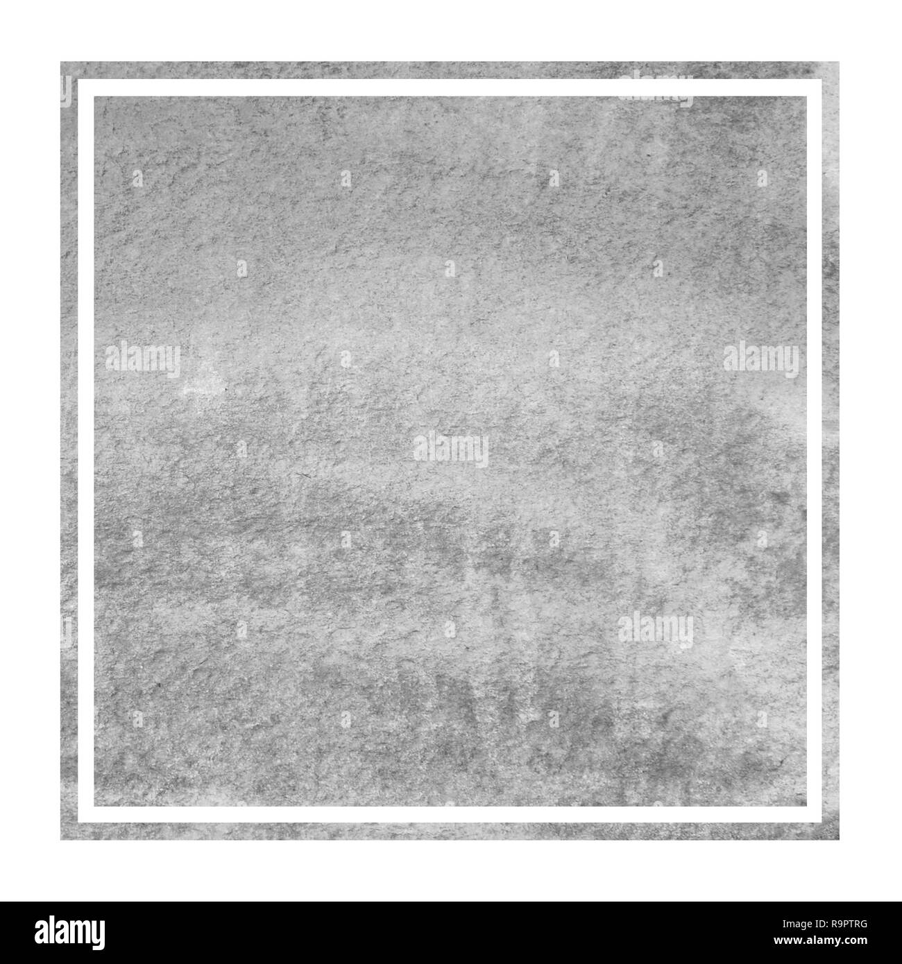 Monochrome hand drawn watercolor rectangular frame background texture ...