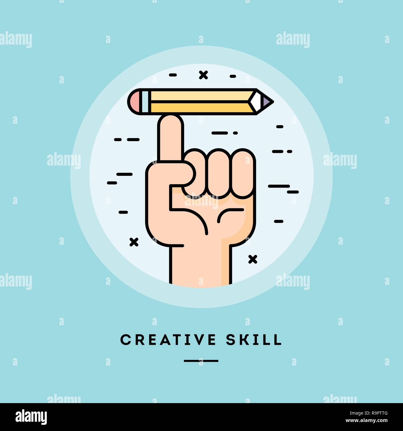 Creative skill, flat design thin line banner. Vector illustration Stock ...