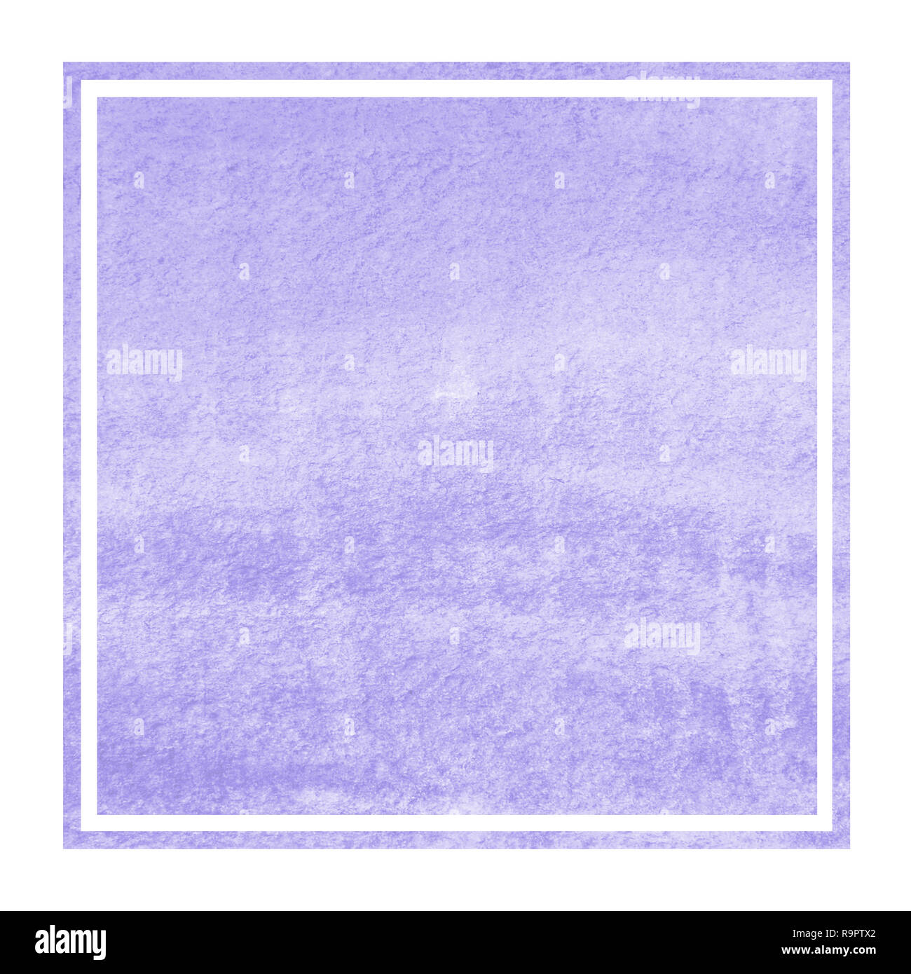 Violet hand drawn watercolor rectangular frame background texture with ...