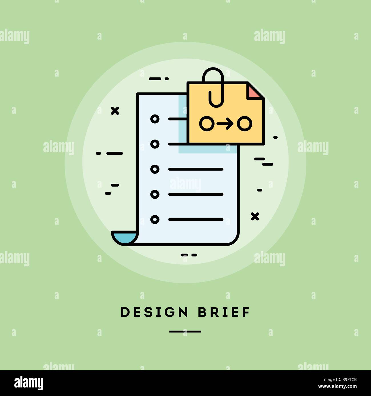 Client brief, flat design thin line banner. Vector illustration Stock ...