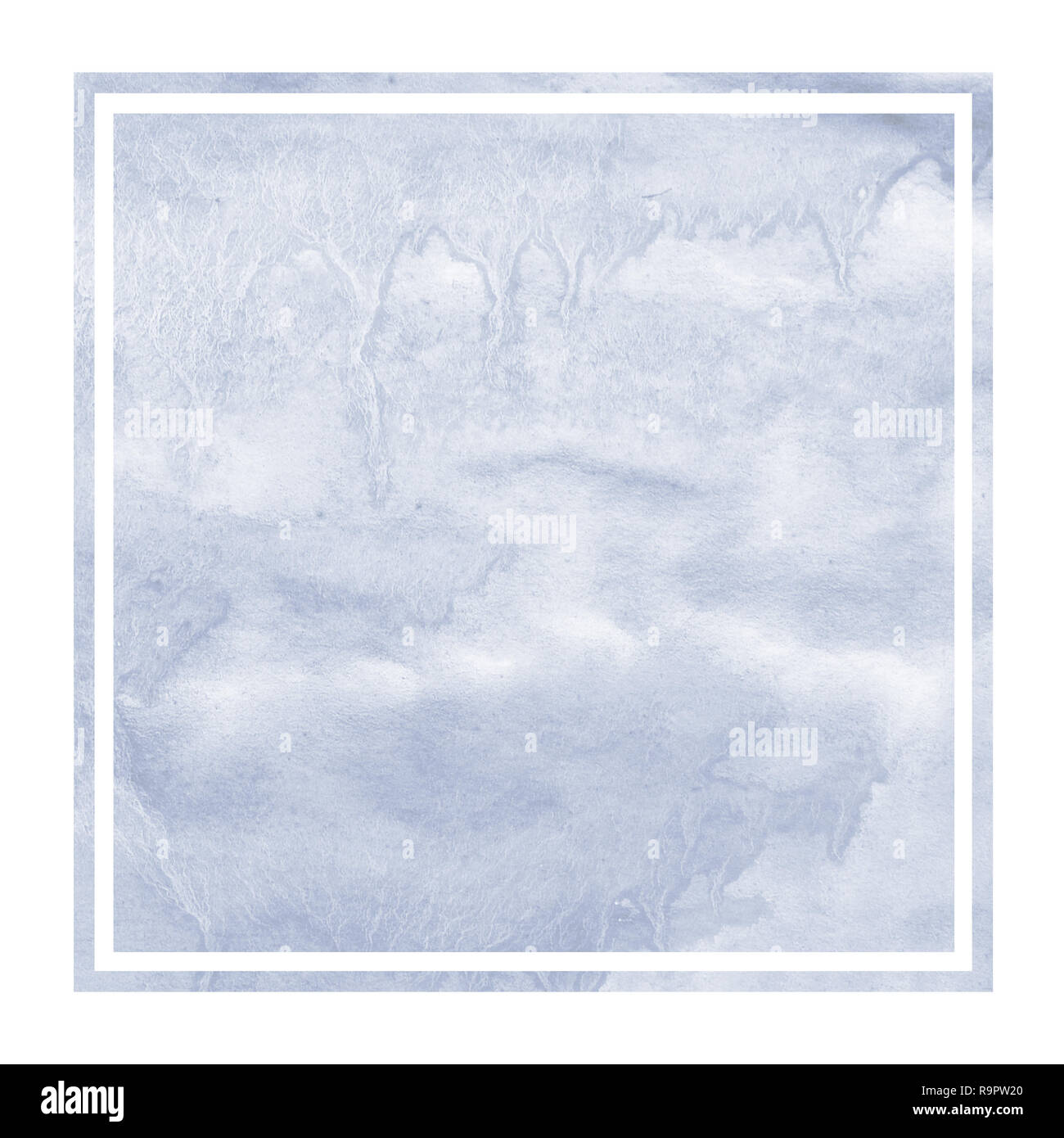 Dark blue hand drawn watercolor rectangular frame background texture ...