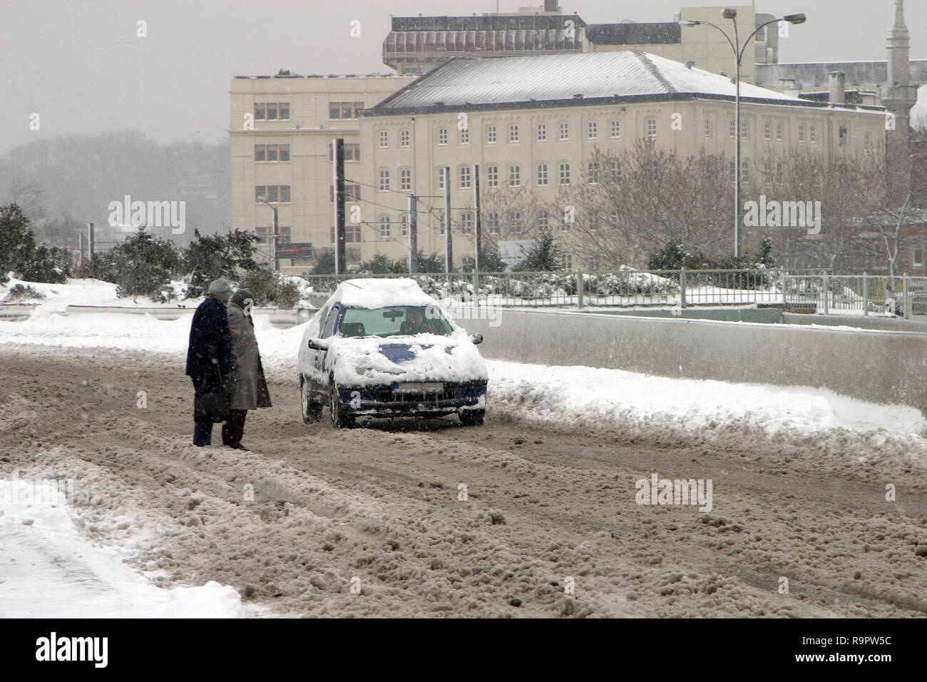 A snowy day in Istanbul, Turkey Stock Photo - Alamy