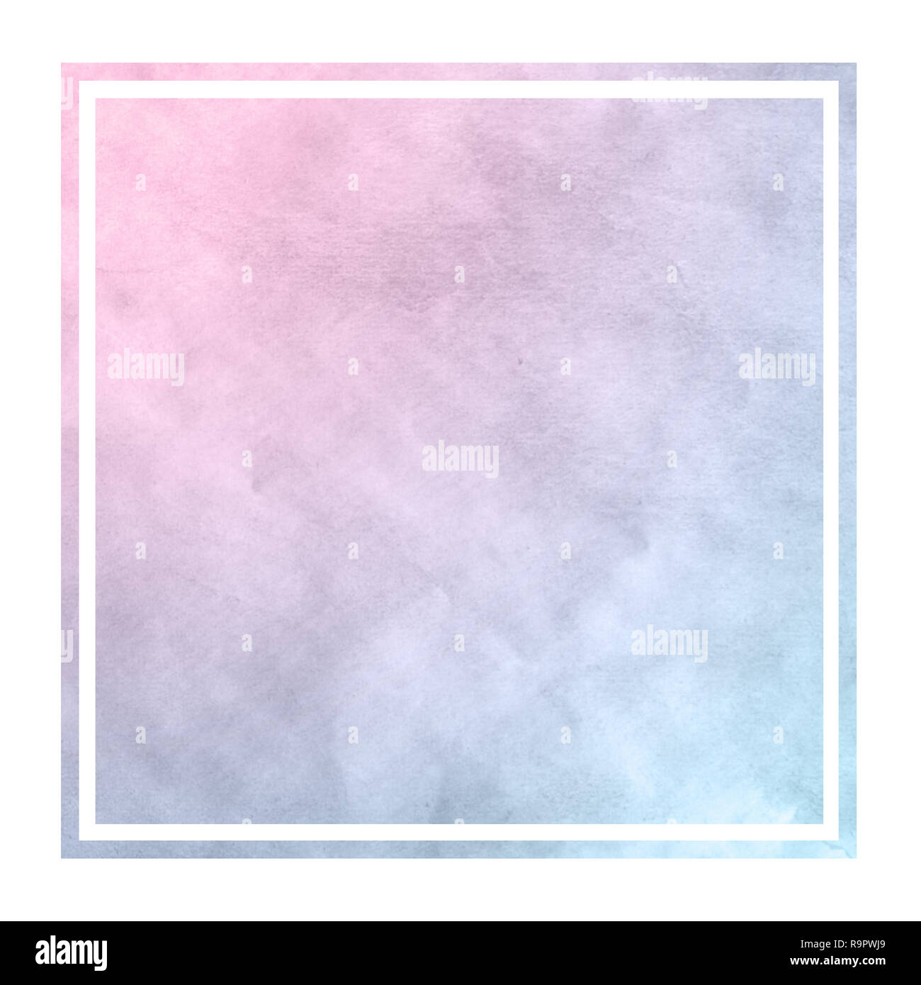 Space colors hand drawn watercolor rectangular frame background texture ...