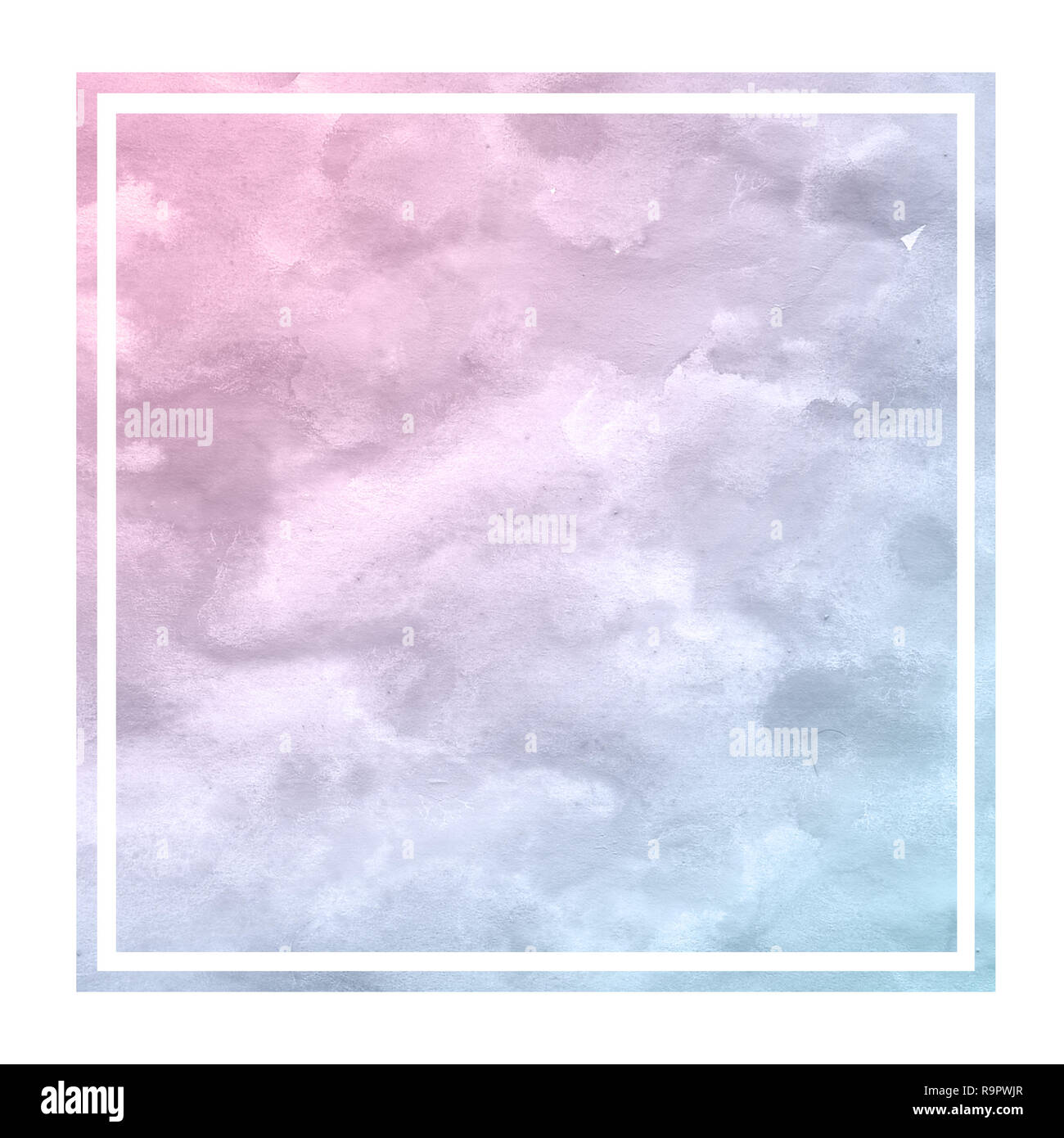Space colors hand drawn watercolor rectangular frame background texture ...