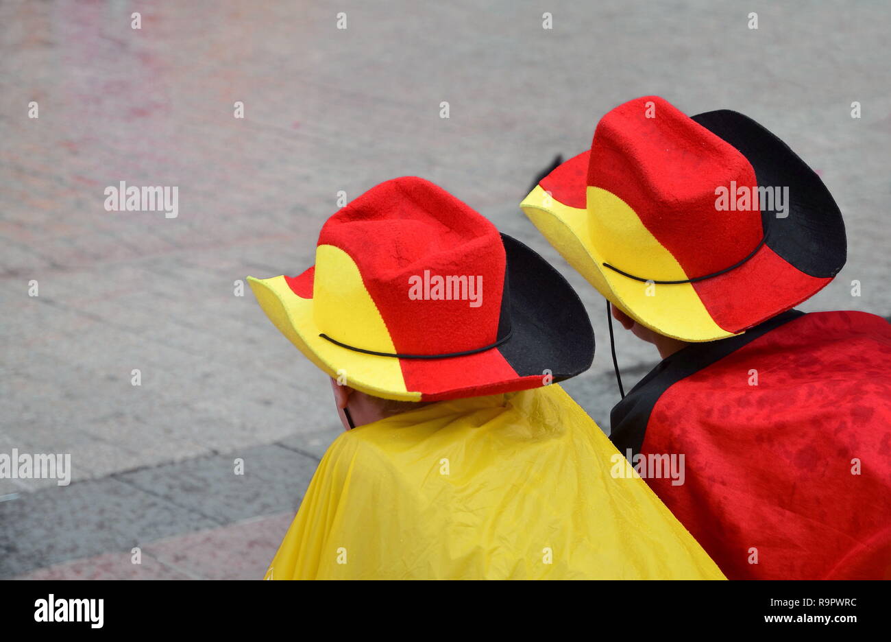 german fans in color hat Stock Photo - Alamy