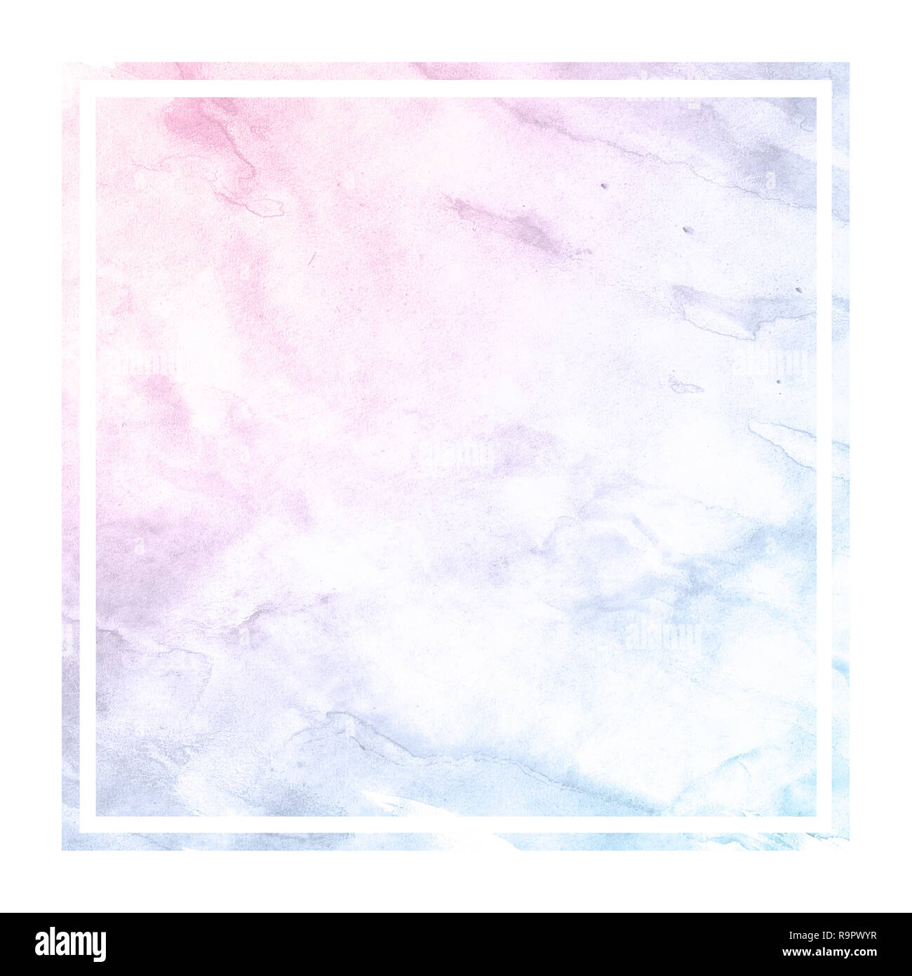 Space colors hand drawn watercolor rectangular frame background texture ...