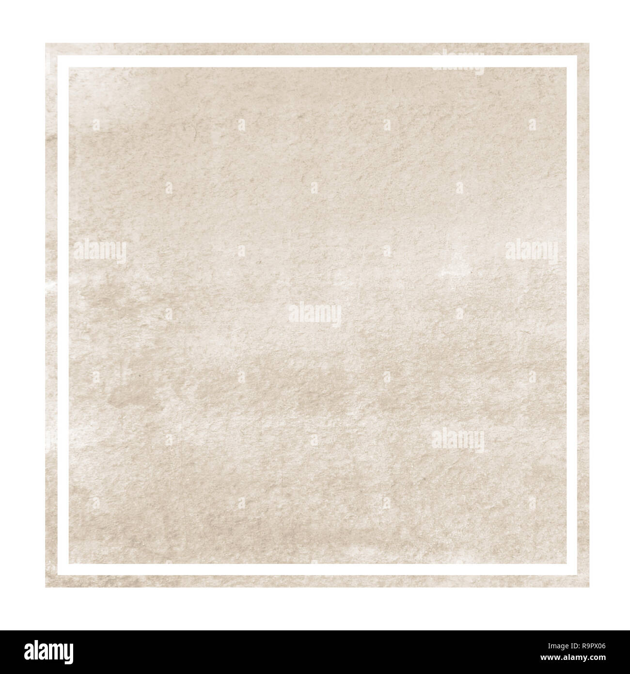 Brown hand drawn watercolor rectangular frame background texture with ...