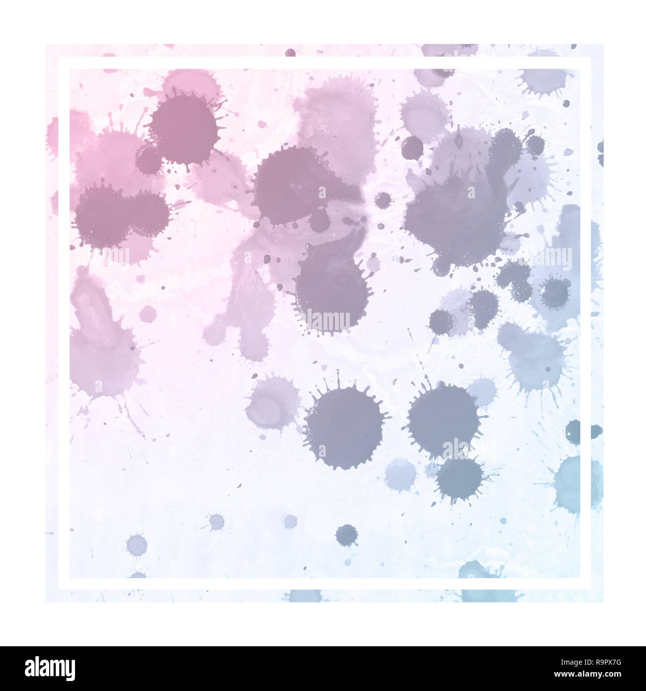 Space colors hand drawn watercolor rectangular frame background texture ...