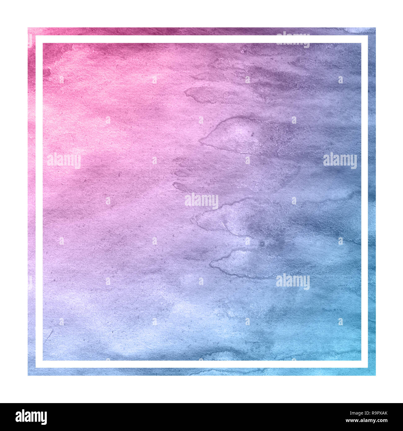 Space colors hand drawn watercolor rectangular frame background texture ...