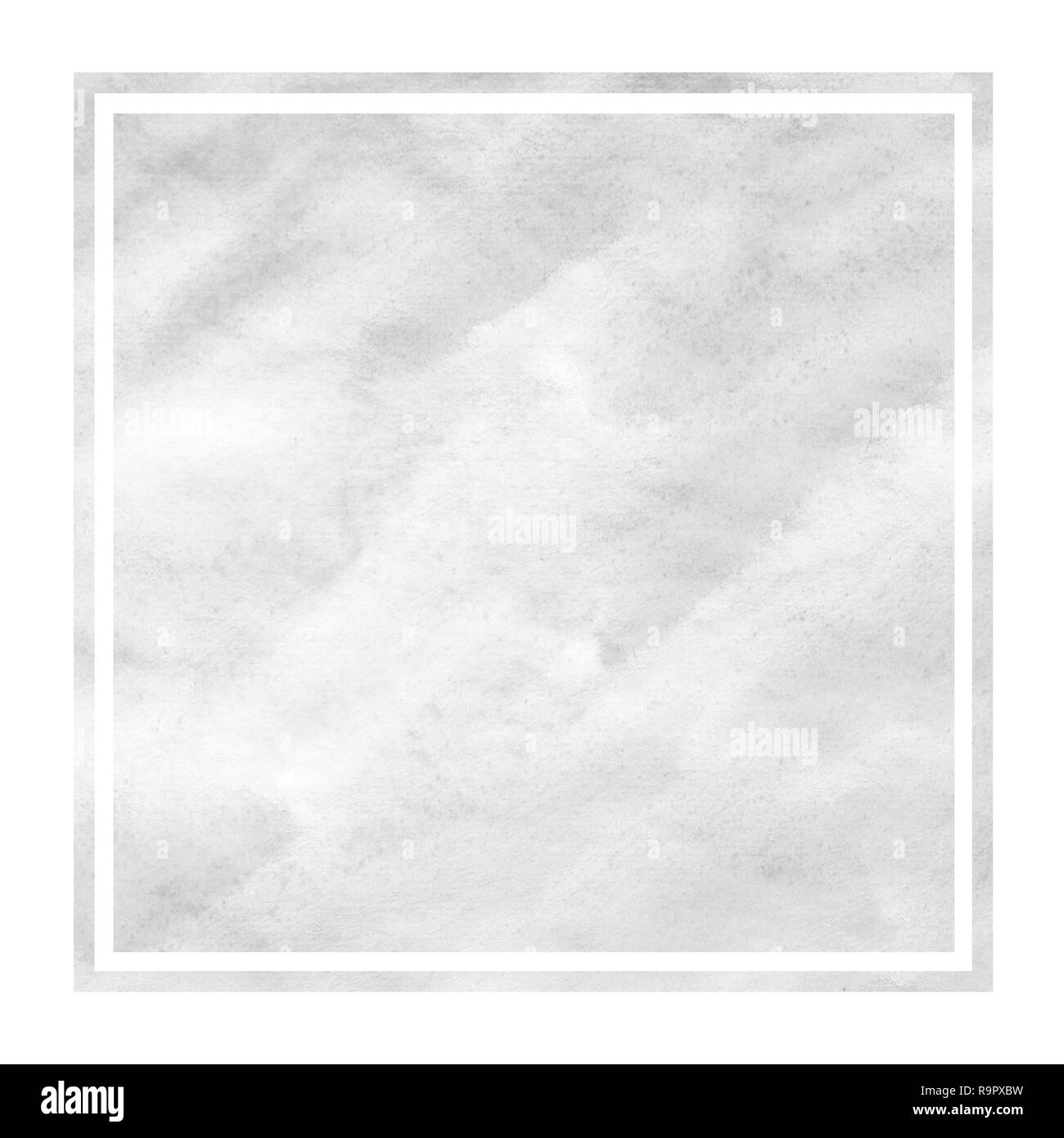 Monochrome hand drawn watercolor rectangular frame background texture ...