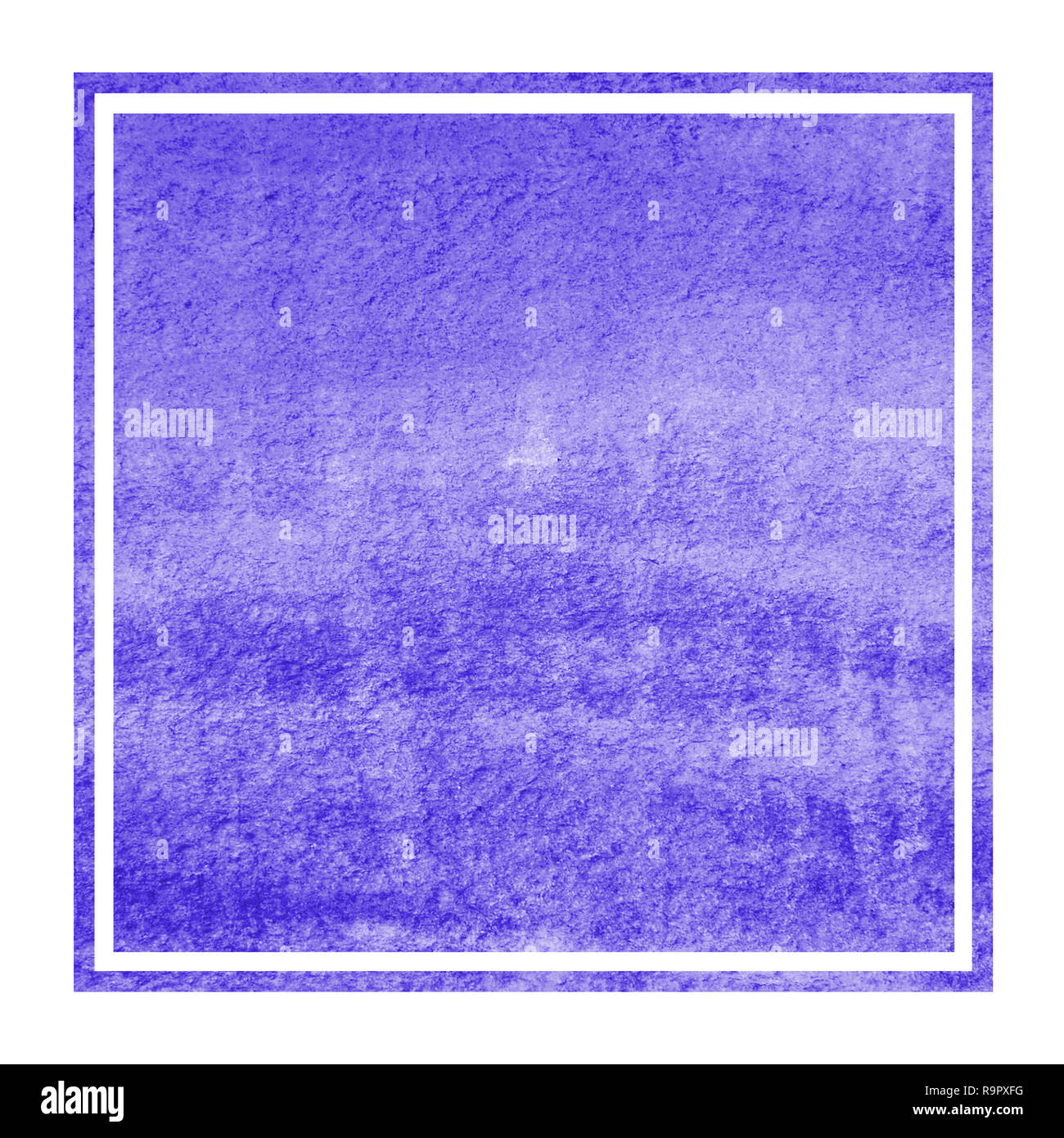 Violet hand drawn watercolor rectangular frame background texture with ...