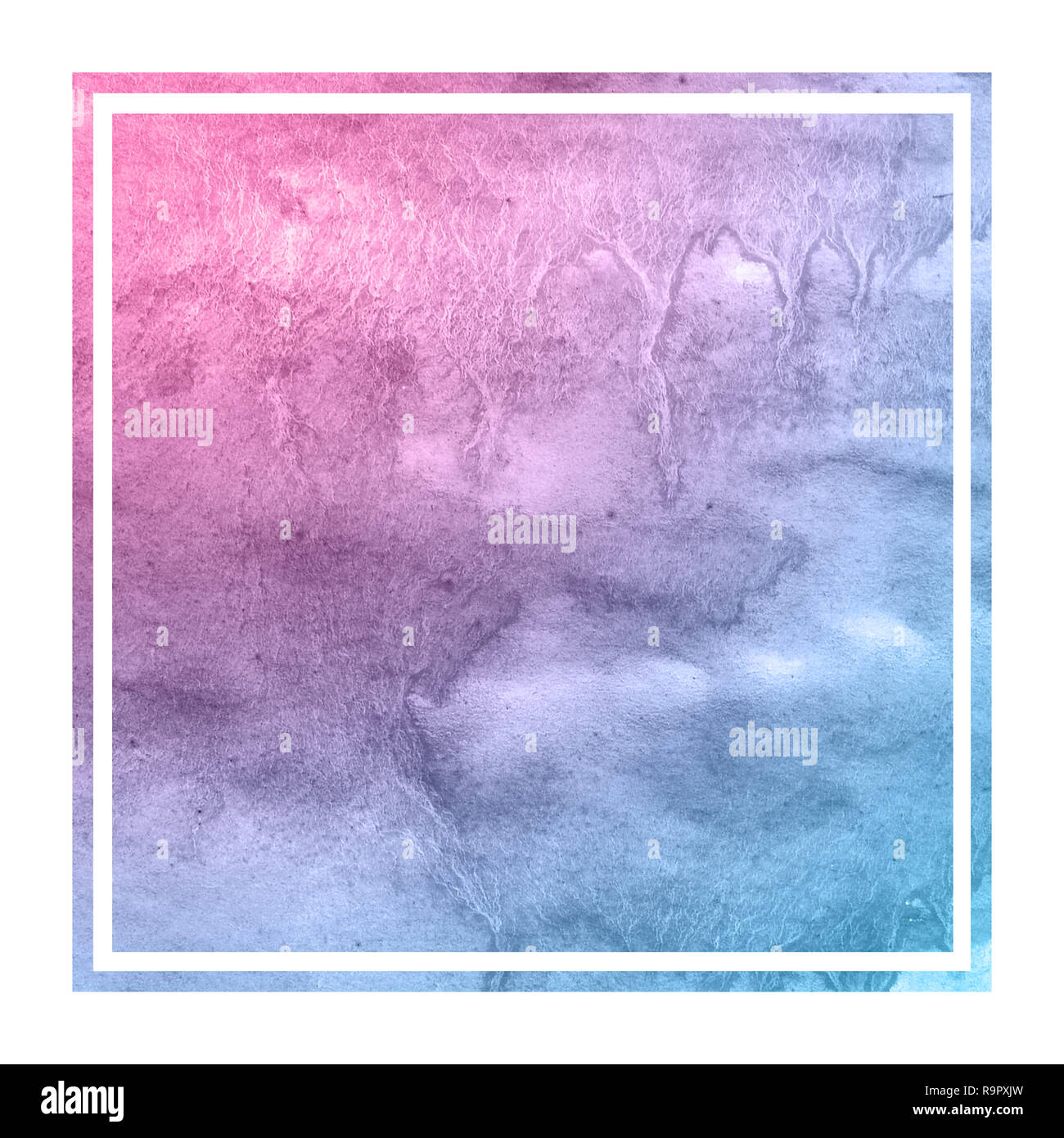 Space colors hand drawn watercolor rectangular frame background texture ...