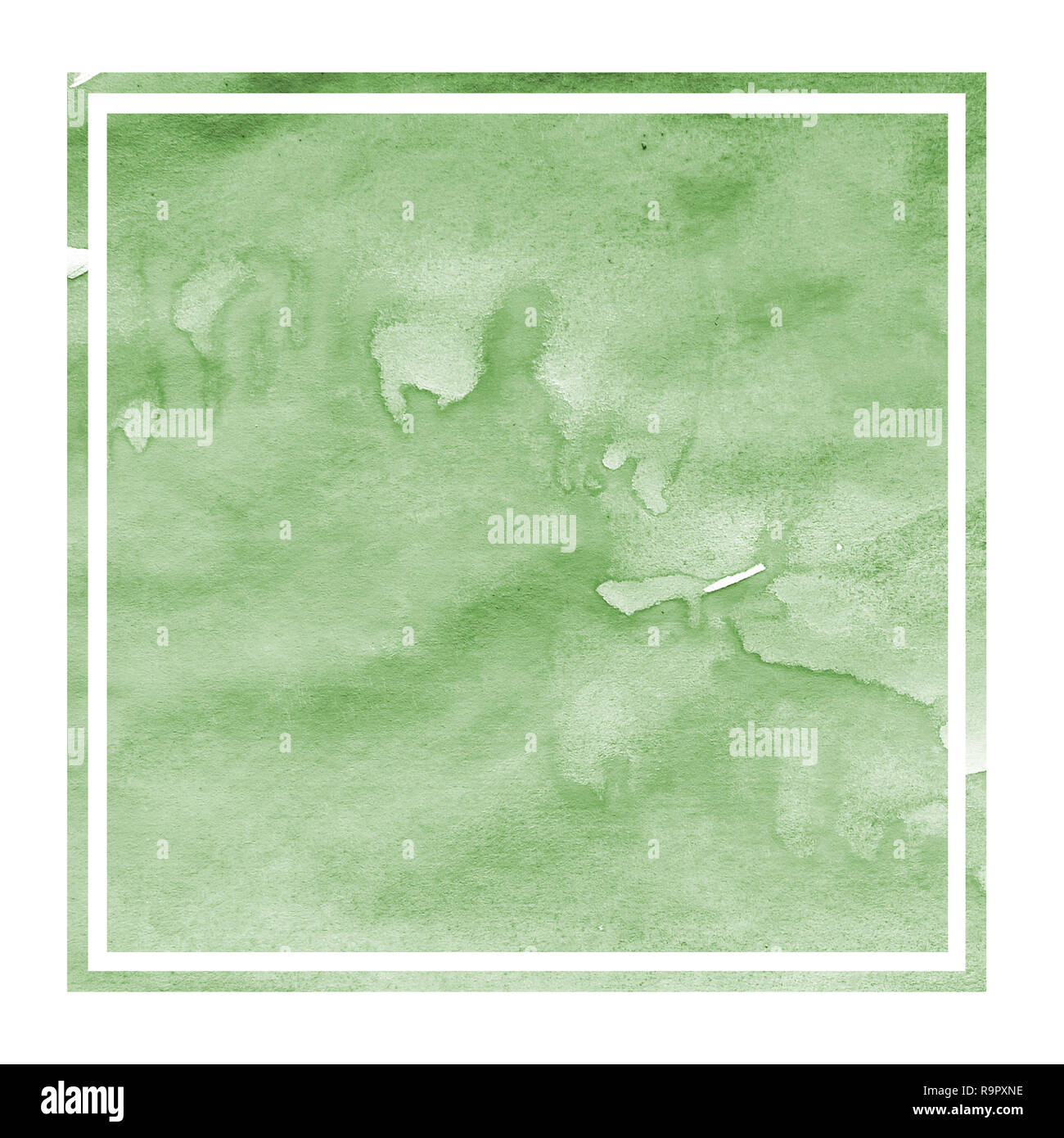 Dark green hand drawn watercolor rectangular frame background texture ...