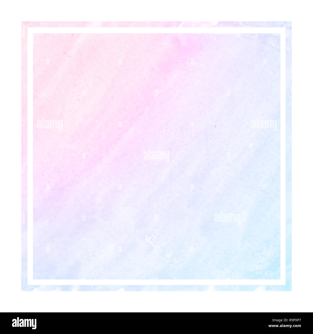 Space colors hand drawn watercolor rectangular frame background texture ...