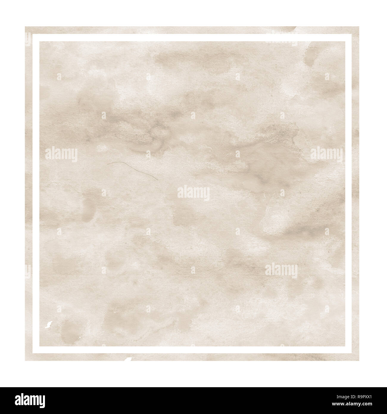 Brown hand drawn watercolor rectangular frame background texture with ...