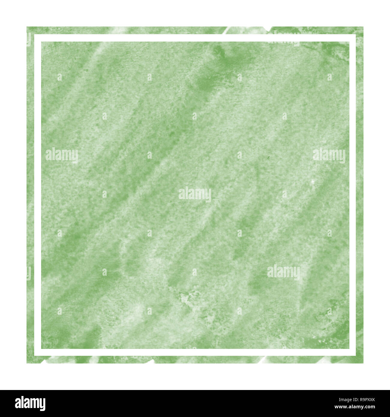 Dark green hand drawn watercolor rectangular frame background texture ...