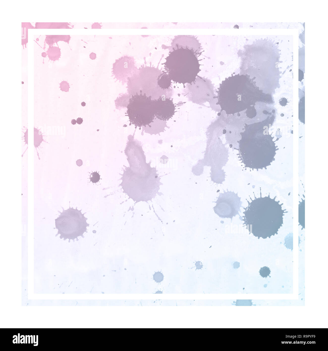 Space colors hand drawn watercolor rectangular frame background texture ...