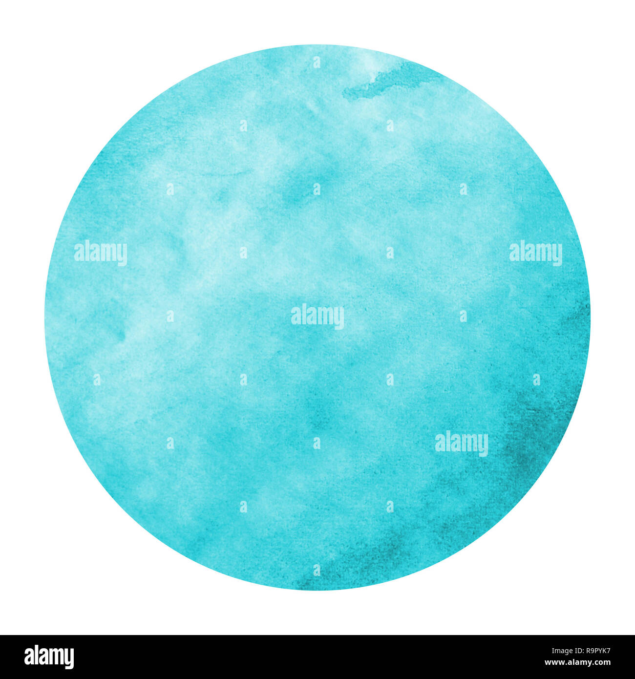 Light blue hand drawn watercolor circular frame background texture with ...