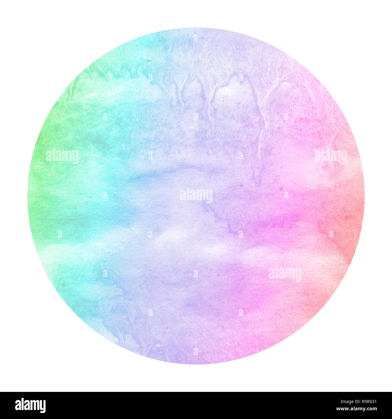 Multicolored hand drawn watercolor circular frame background texture ...