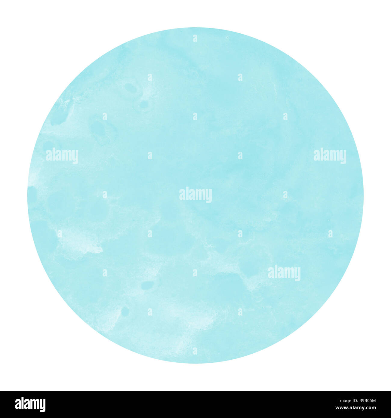 Light blue hand drawn watercolor circular frame background texture with ...