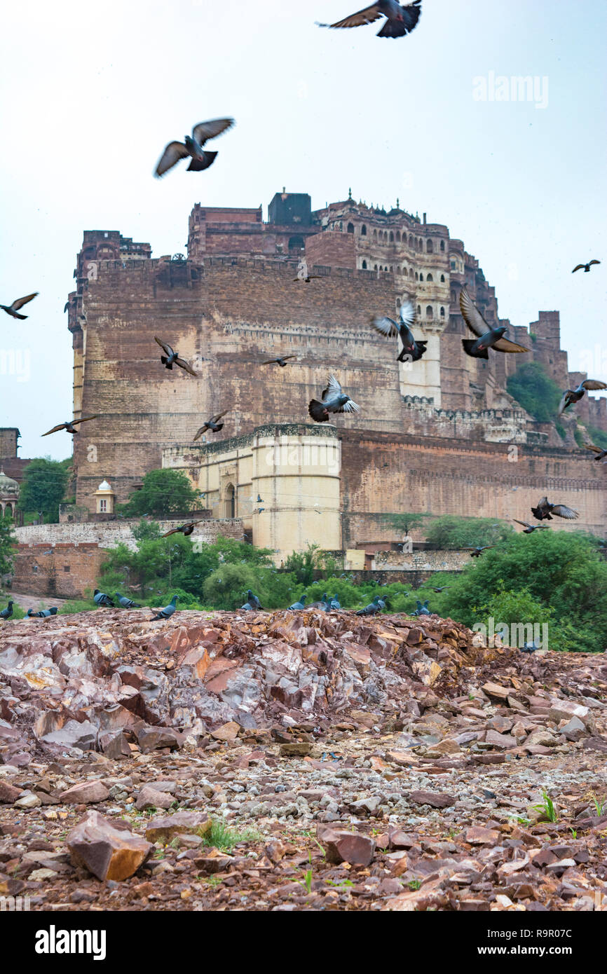 Mehrangarh fort exterior Stock Photo - Alamy