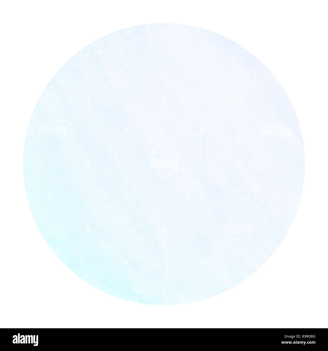 Cold blue hand drawn watercolor circular frame background texture with ...