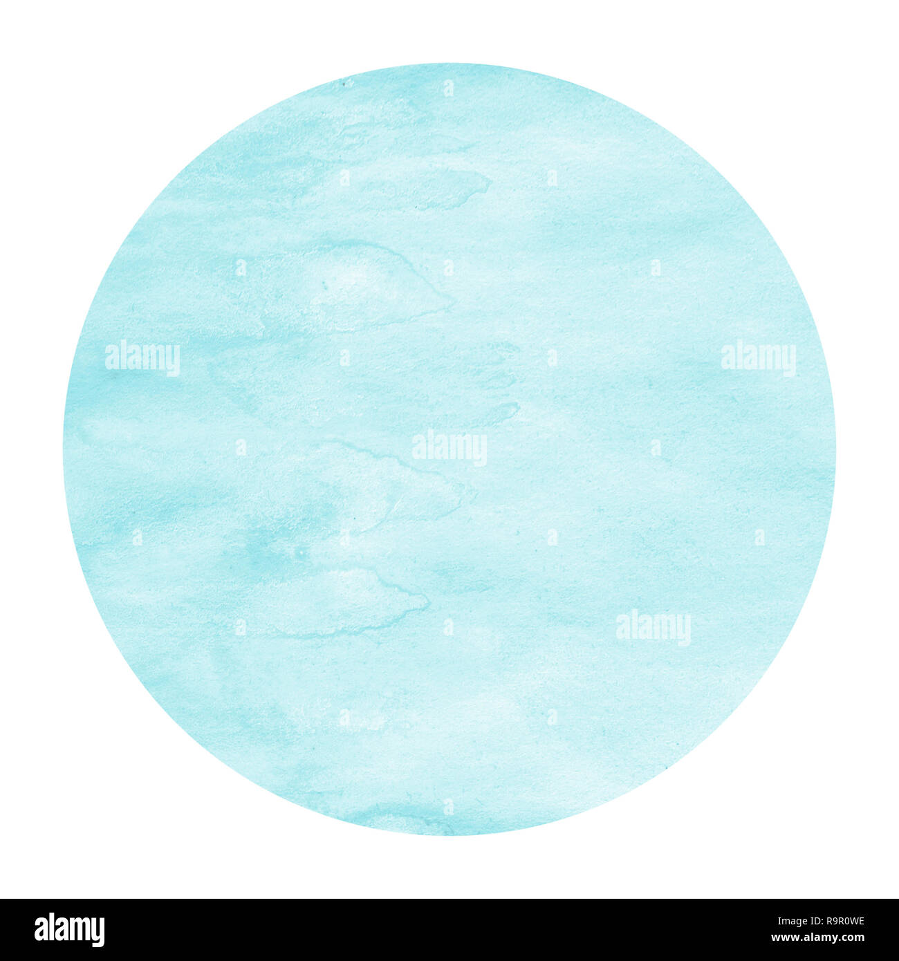 Light blue hand drawn watercolor circular frame background texture with ...