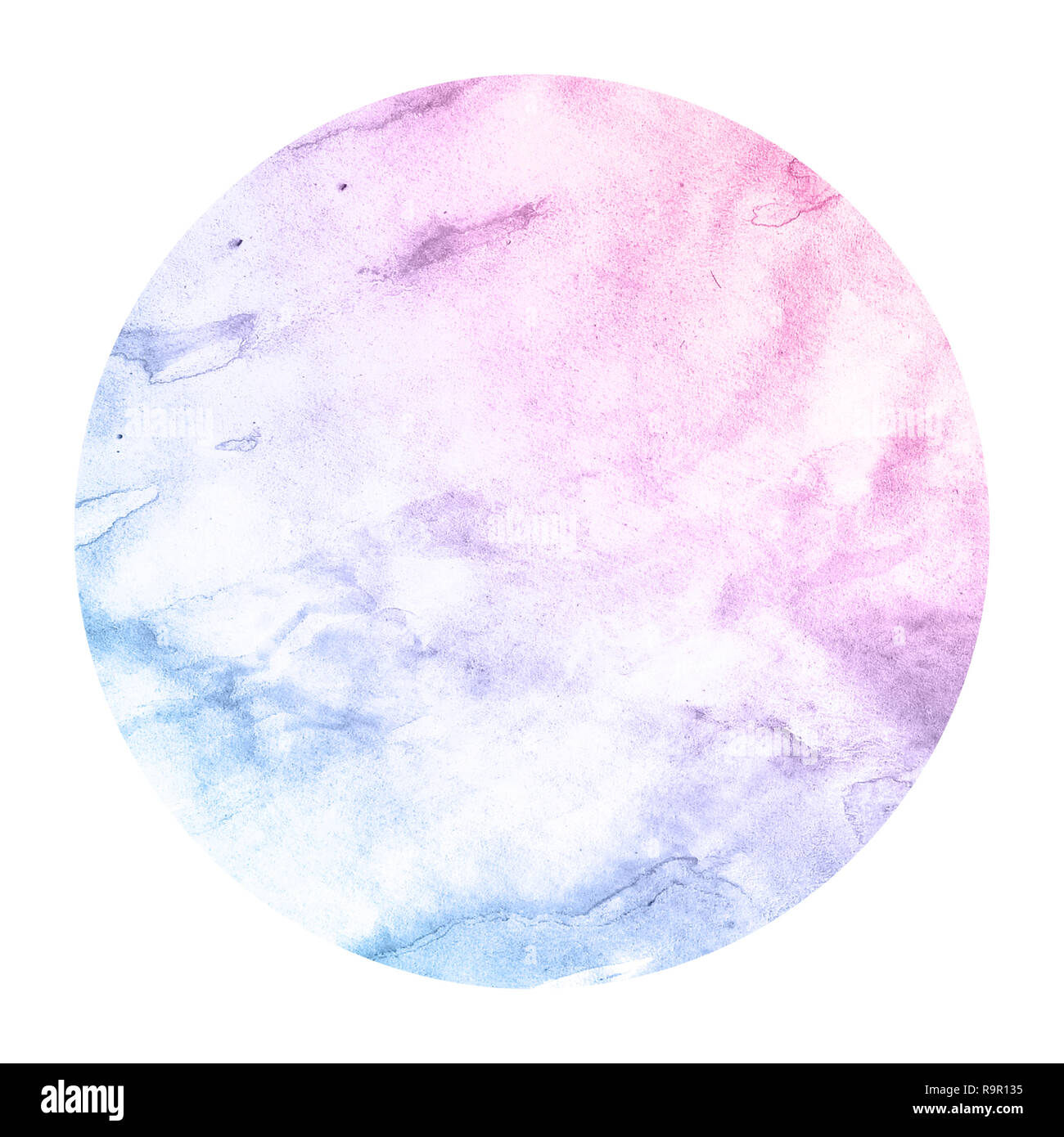 Space colors hand drawn watercolor circular frame background texture ...