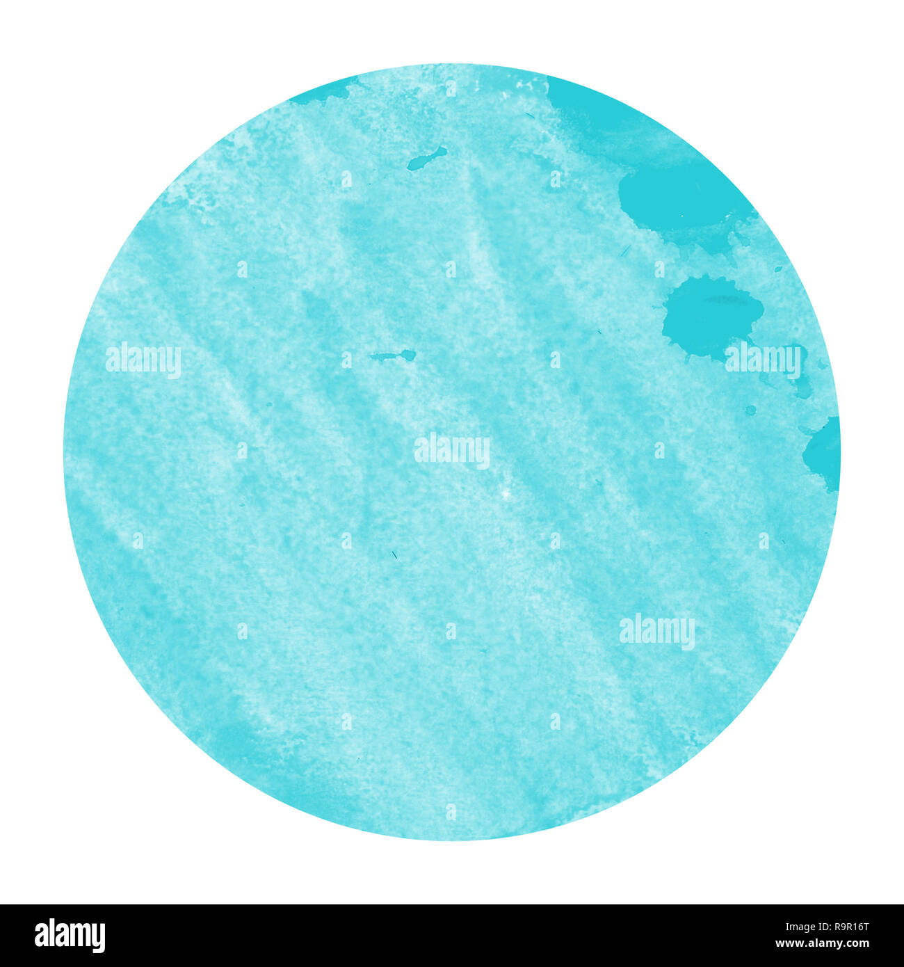 Light blue hand drawn watercolor circular frame background texture with ...