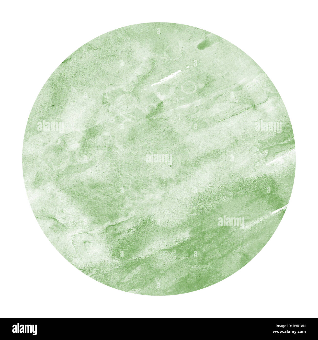 Dark green hand drawn watercolor circular frame background texture with ...