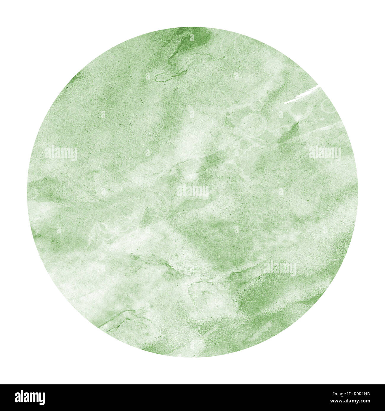 Dark green hand drawn watercolor circular frame background texture with ...
