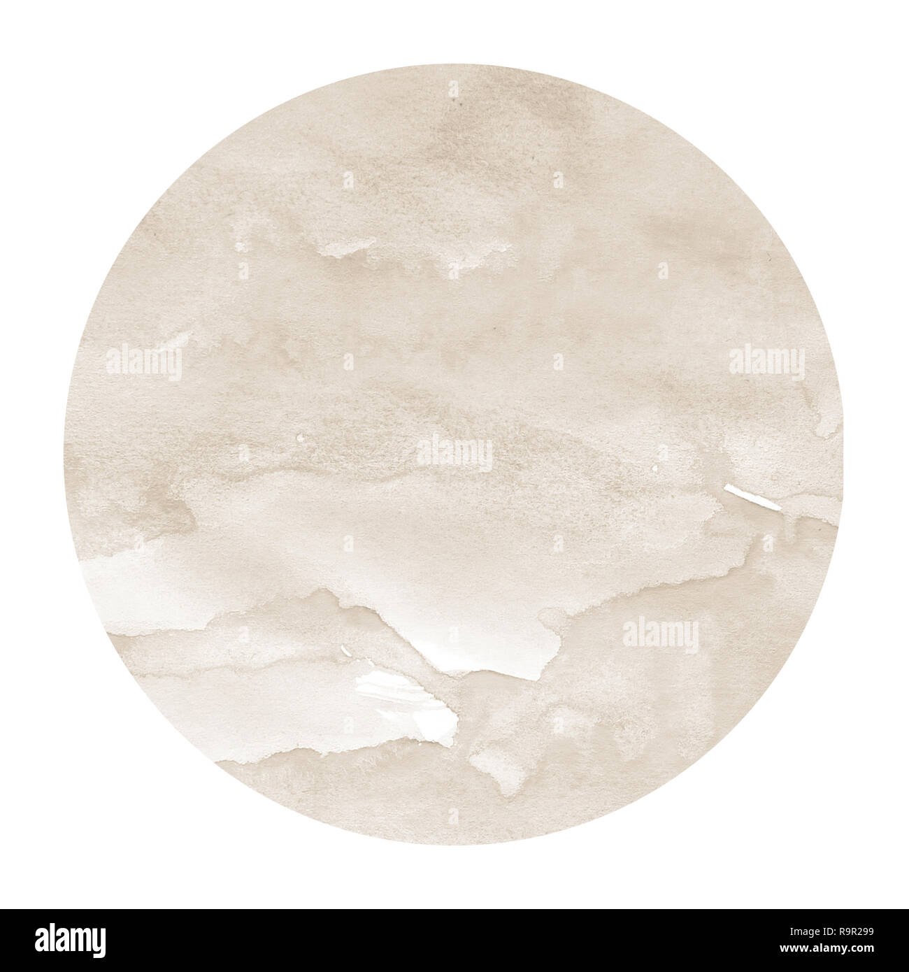 Brown hand drawn watercolor circular frame background texture with ...
