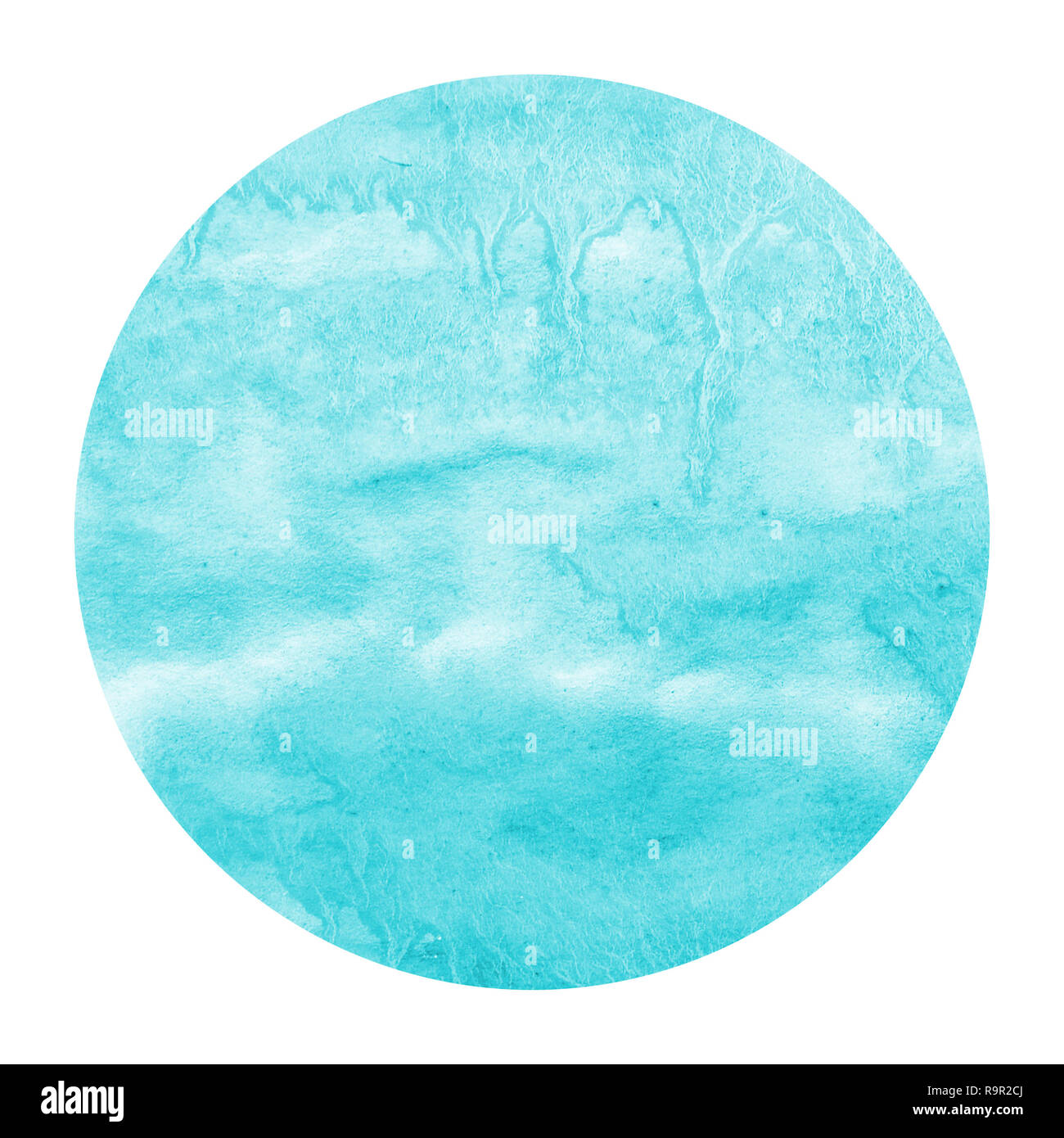 Light blue hand drawn watercolor circular frame background texture with ...