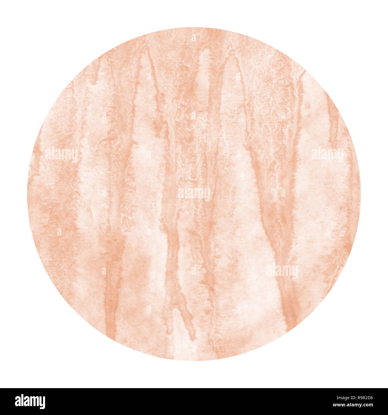 Orange hand drawn watercolor circular frame background texture with ...