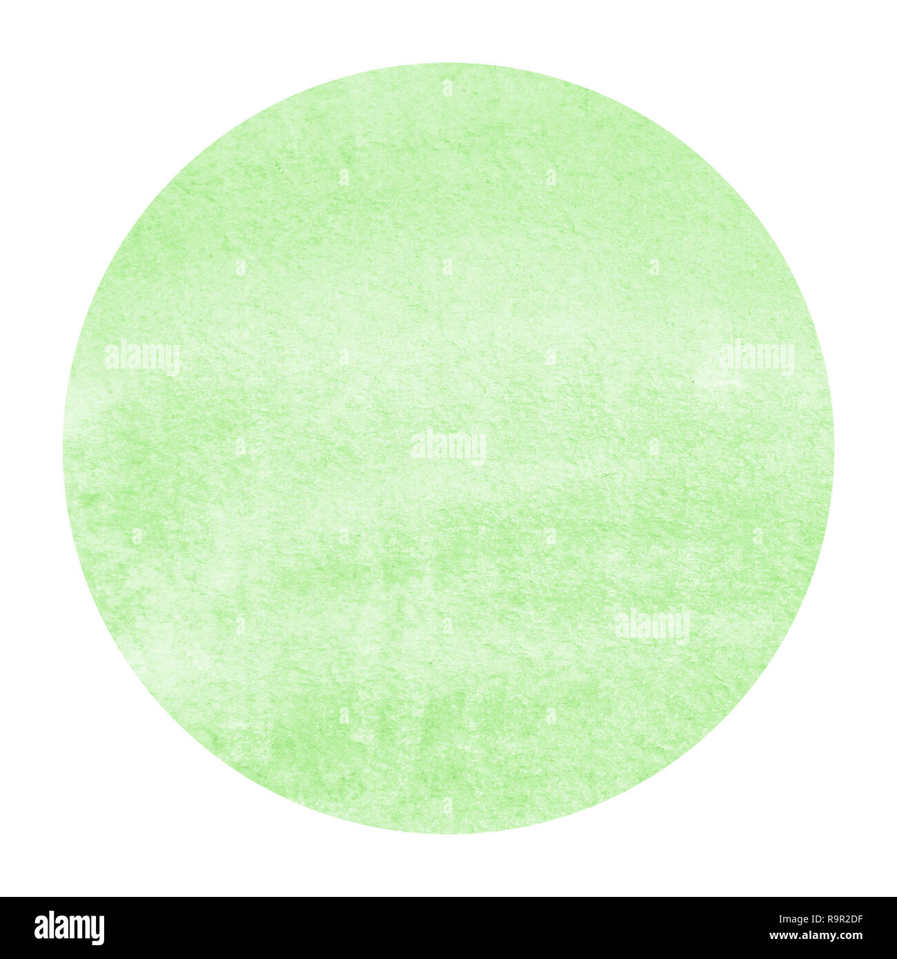 Green hand drawn watercolor circular frame background texture with ...