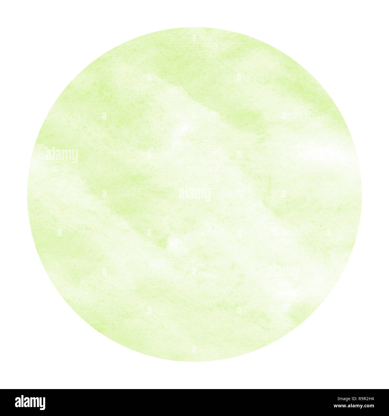 Light green hand drawn watercolor circular frame background texture ...