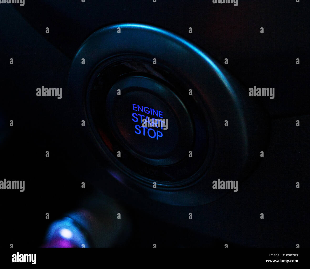 Engine start button Stock Photo - Alamy