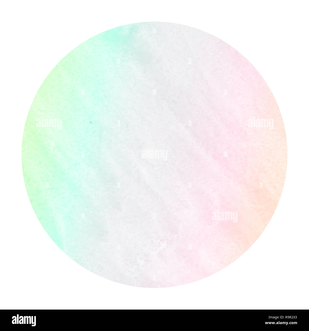 Multicolored hand drawn watercolor circular frame background texture ...
