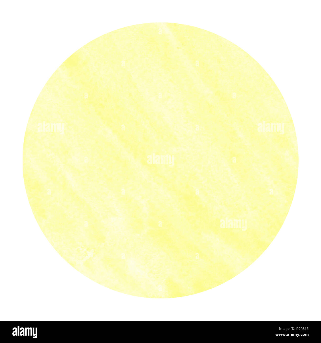 Warm yellow hand drawn watercolor circular frame background texture ...