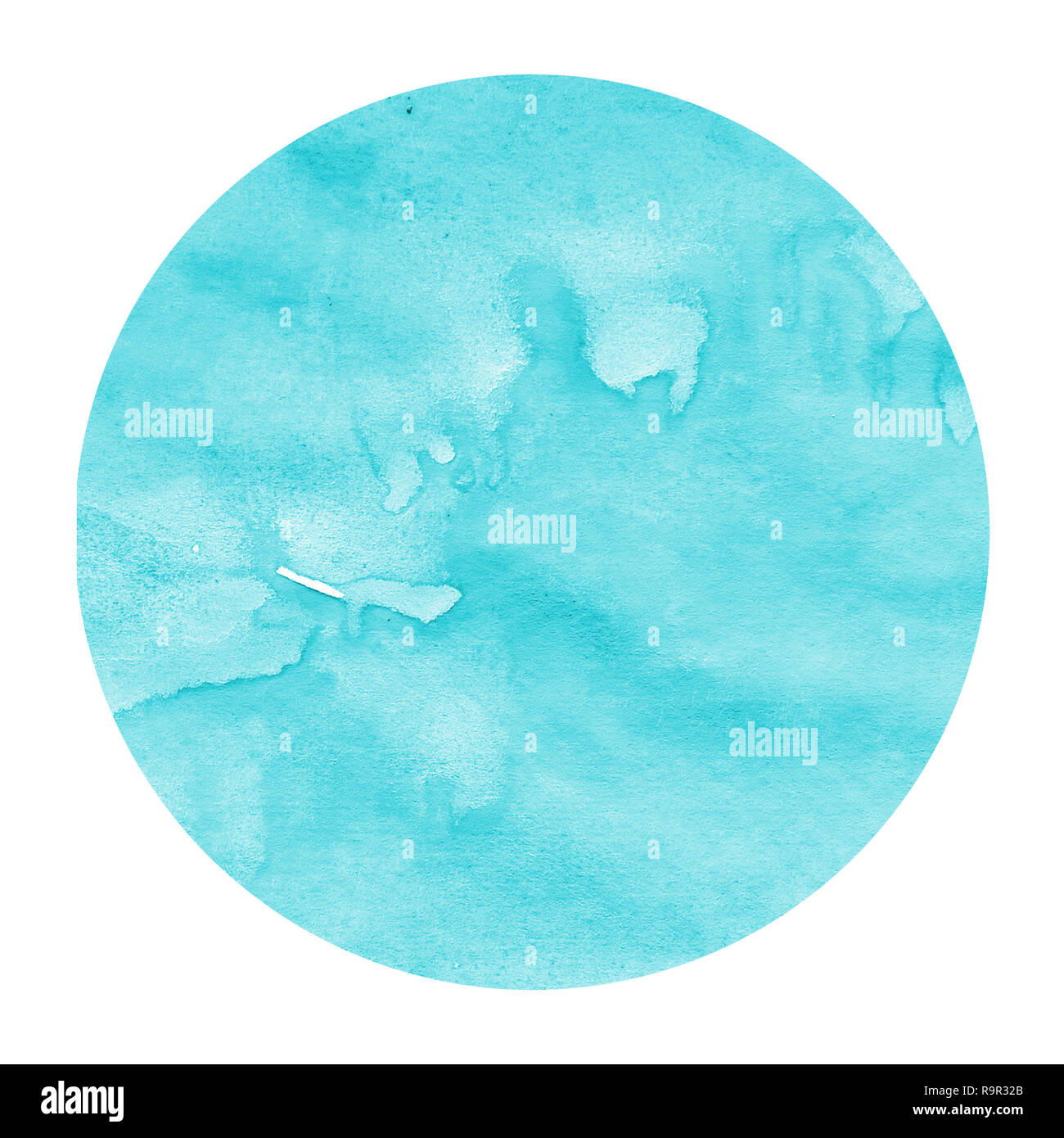 Light blue hand drawn watercolor circular frame background texture with ...