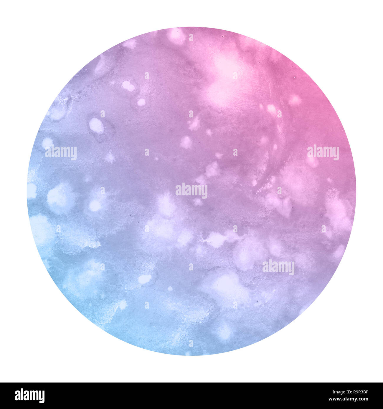 Space colors hand drawn watercolor circular frame background texture ...