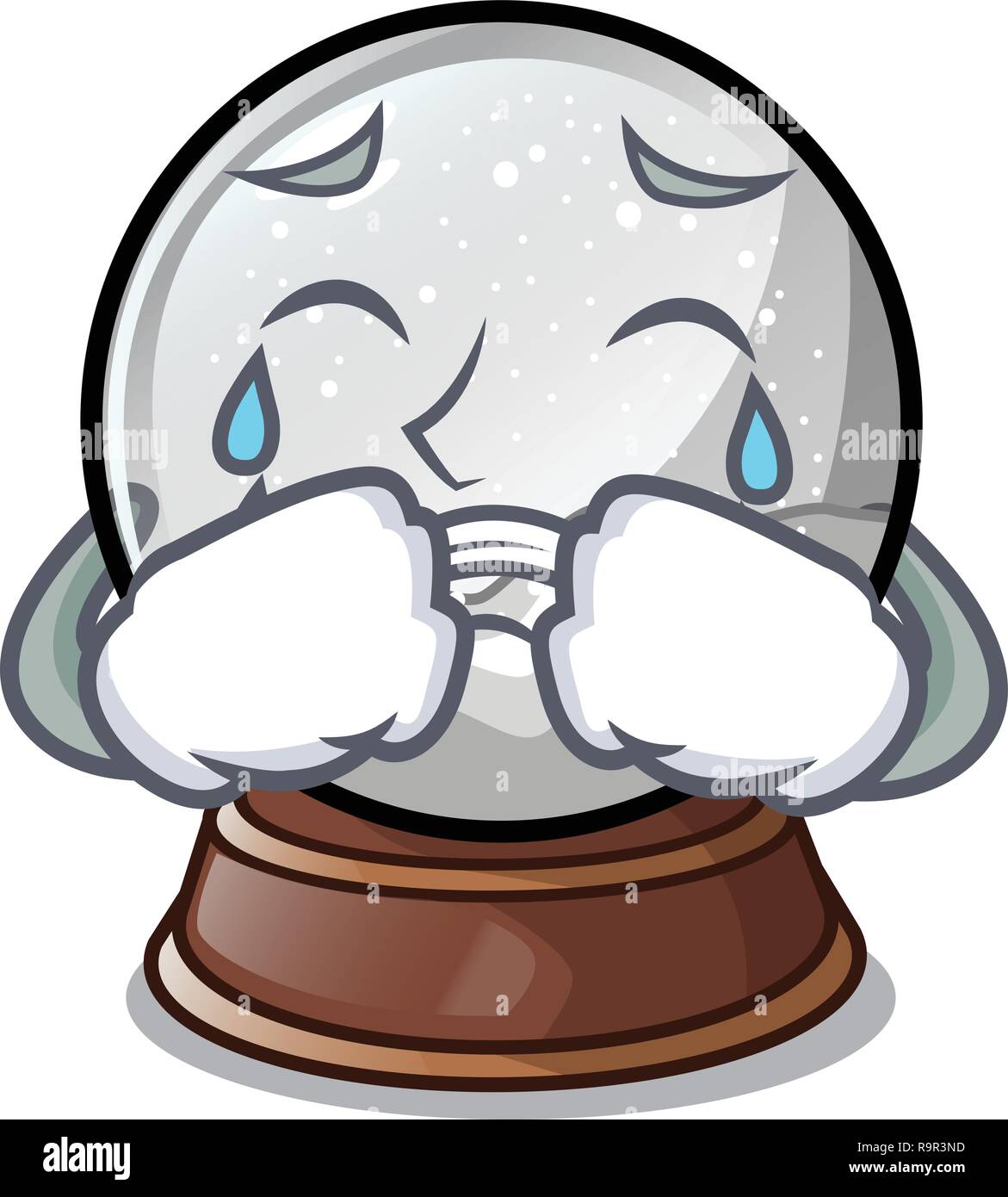 Crying ball snow and christmas cartoon tree Stock Vector Image & Art ...