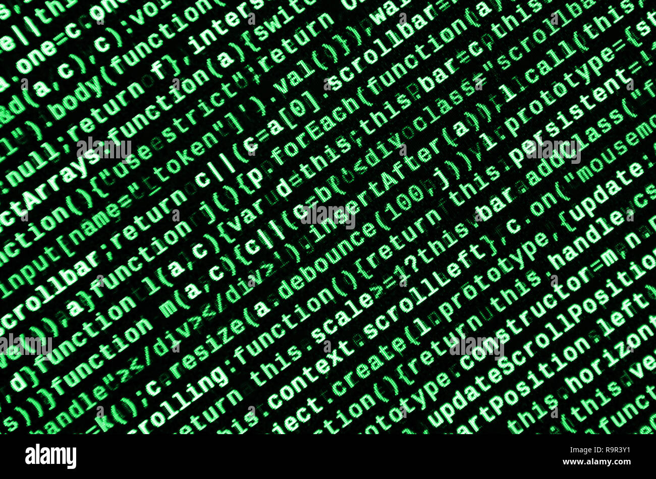 Computer program preview. Programming code typing. Information ...